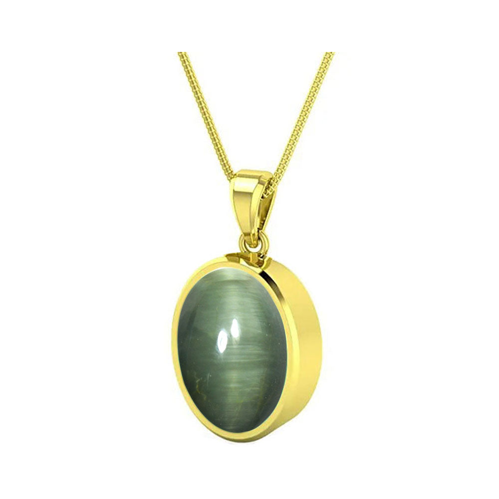 Choose Your Cat Eye Gemstone Gold Plated Pendant Oval Shape 2.25 To 9 ...